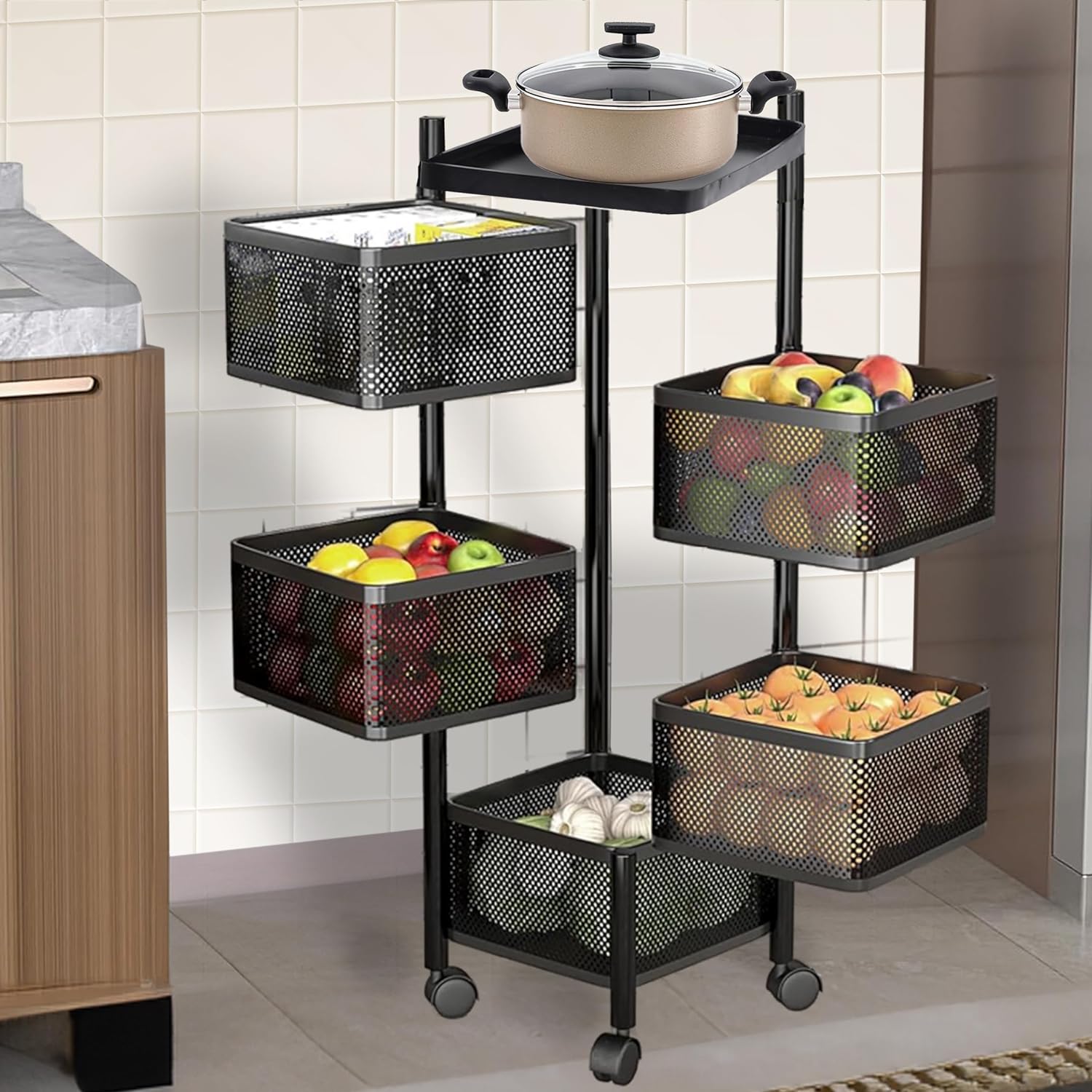 5 Layer Square Shape Kitchen Rack » Helafela