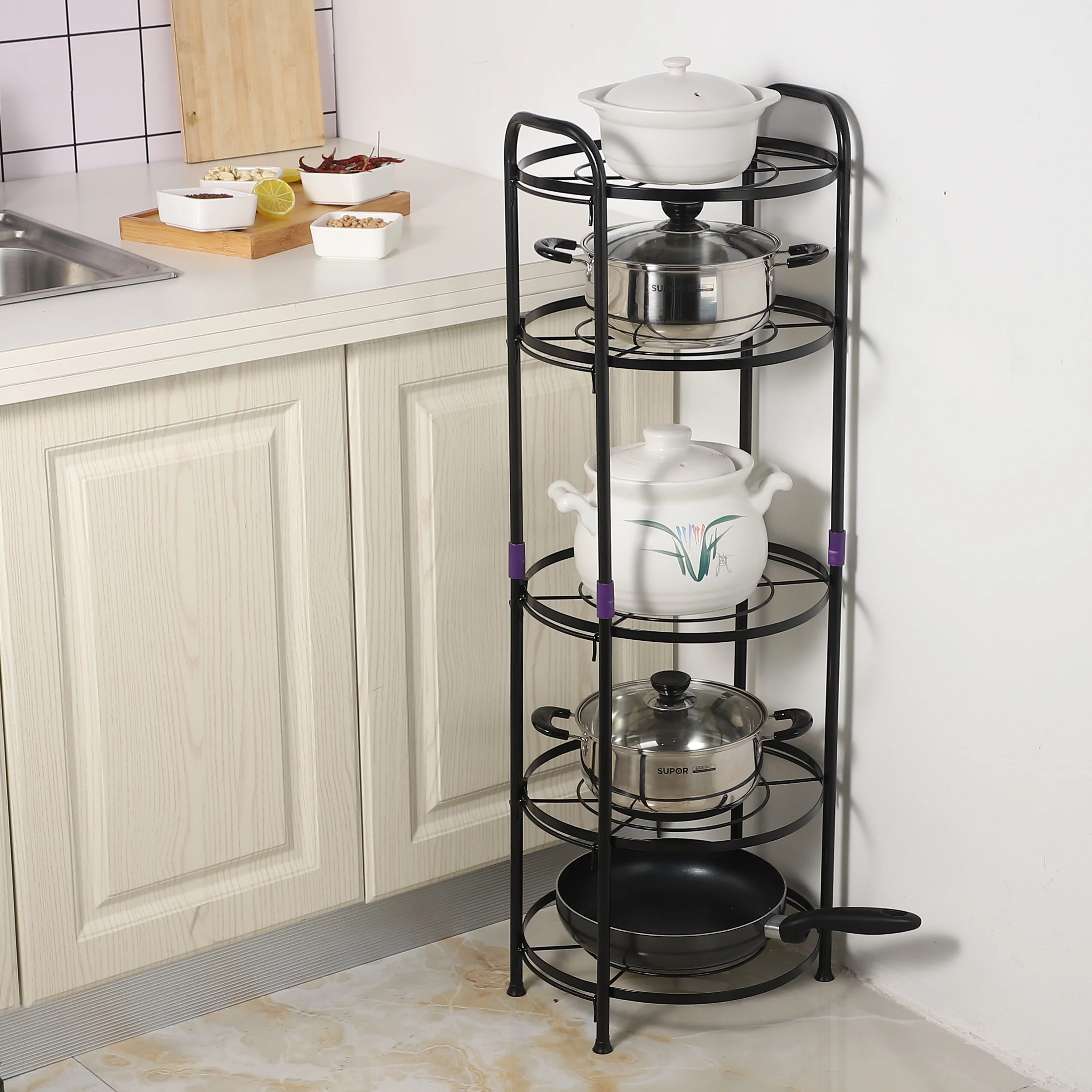 5 Layer Kitchen Pot and Pan Rack Organizer » Helafela